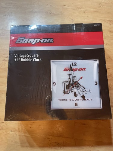Snap-on Tools Vintage Square Bubble Clock 15" Sealed | eBay