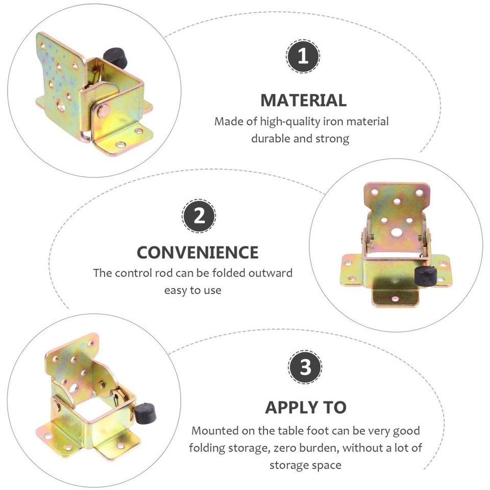 4Pcs Table Legs Folding Hinge 90 Degree Folding Brake Table Leg Square ...