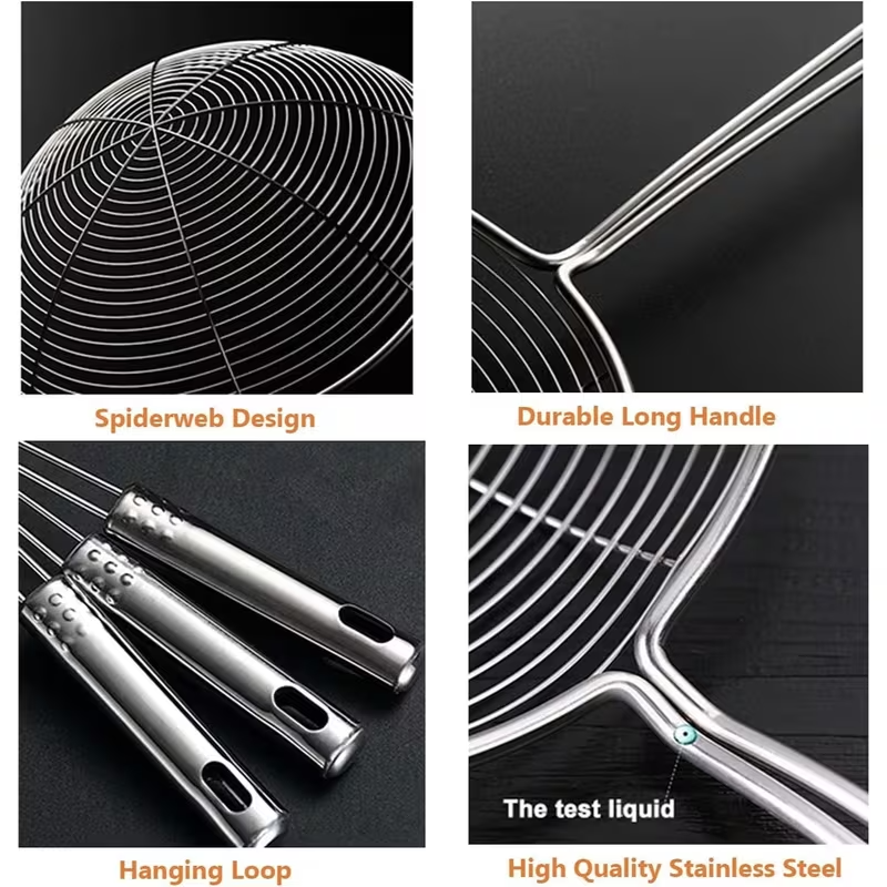 3pcs-Spider Strainer Set of Strainer Ladle Stainless Steel Wire Skimmer ...