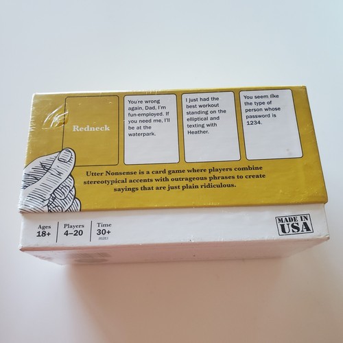 Utter Nonsense! The Inappropriate Accent Card Game, BRAND NEW, FACTORY ...