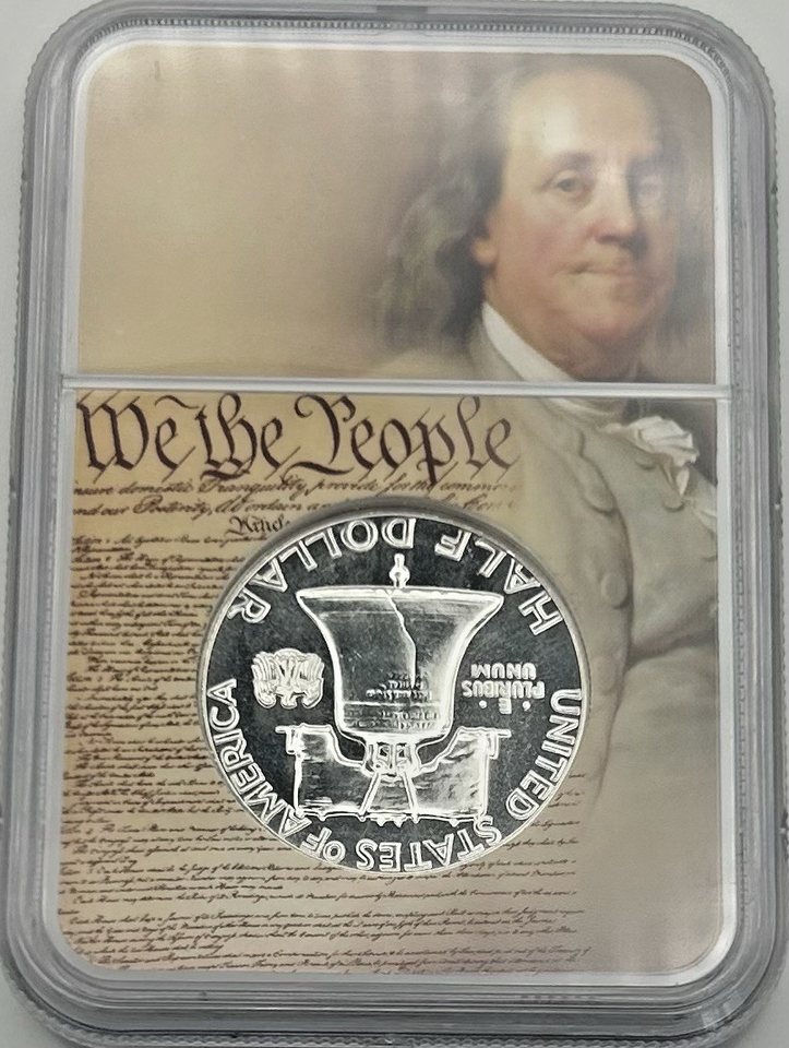 1956 Silver Franklin Half Dollar Type 2 50C PF 67 Rick Tomaska Hand ...