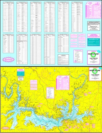 Hook-N-Line F136 Lake Amistad Fishing Map | eBay