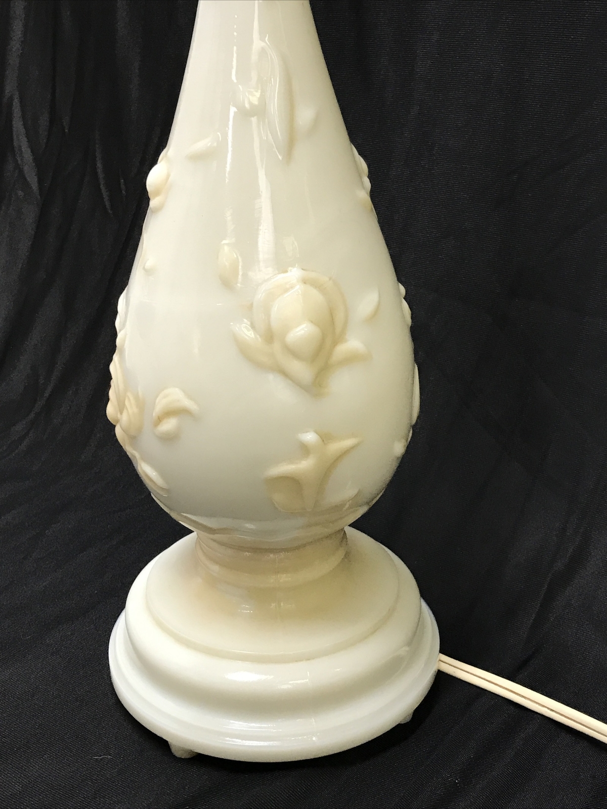 Antique Vtg ALADDIN Alacite Table Lamp, RARE Finial Floral Pink Peach ...