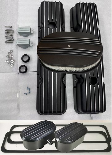 Black Small Block Chevy SBC Nostalgic Aluminum Engine Dress Up Kit ...