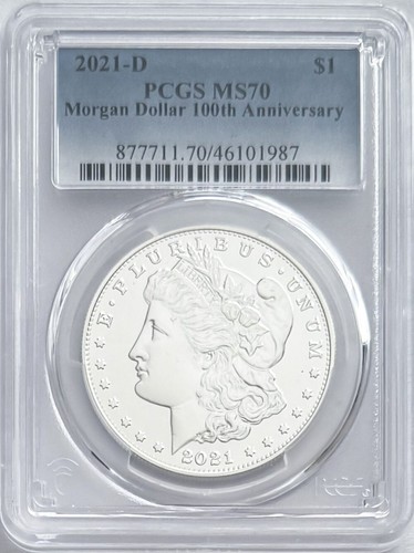 2021 D SILVER MORGAN DOLLAR DENVER MINT MARK 100TH ANNIVERSARY PCGS ...
