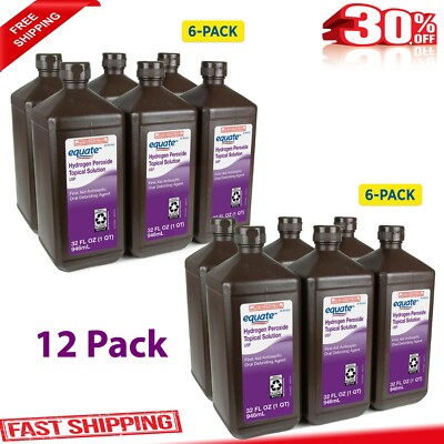 Equate 3% Hydrogen Peroxide Liquid Antiseptic, 6 PACK, (6 x 32 fl oz ...