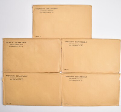 Lot (5) 1957 US Mint Proof Set Envelope - NO Coins Empty | eBay