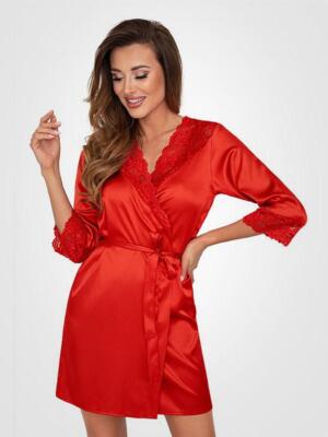 Donna Satin Dressing Gown Colette Red Women Nightwear 3/4 Sleeve ...