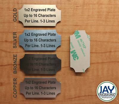 Custom Engraved 1x2 Plate | Adhesive Backed Personalized Customized ...