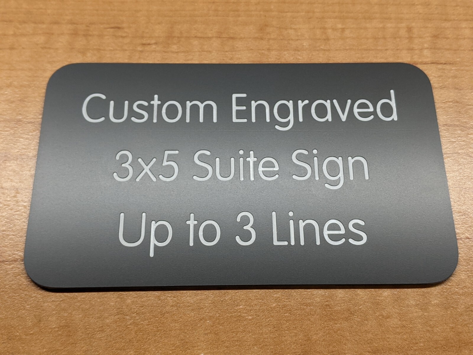 Custom Engraved 3x5 Black Silver Sign | Home Office Suite Small Wall ...