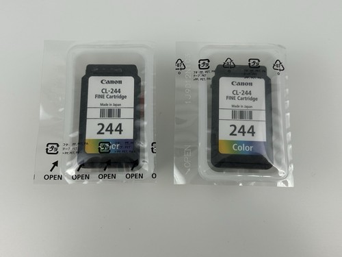 Lot Of (2) Genuine CANON CL-244 Color 244 Inkjet Printer Ink Cartridge ...