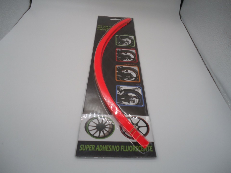 CAR ROUND WHEELS DECORATION DECAL STICKER REFLECTIVE RED TRIM (17 inch ...