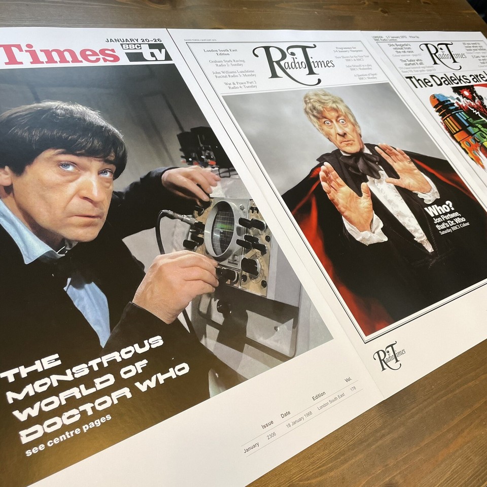 Four A2 Doctor Who Radio Times Posters Tardis Police Box Dr Who Print ...