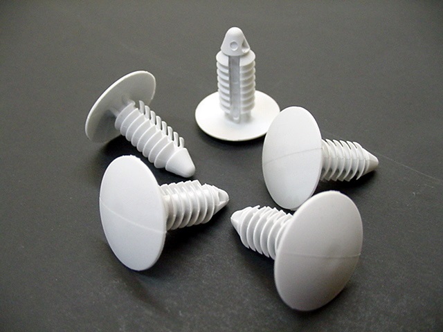 Buick 5pc 1/4" 6mm Bumper White Nylon Plastic Push Retainers Fasteners ...
