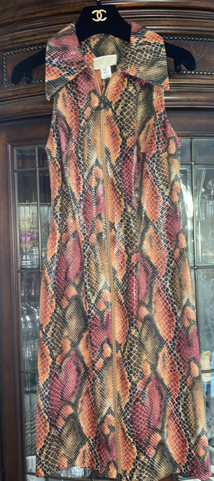 Cache faux-Snake-Skin Zipper-Front Stretch X small Ma… - Gem