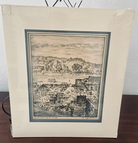Original 1930's signed lithograph "Squattters Paradise Along the ...