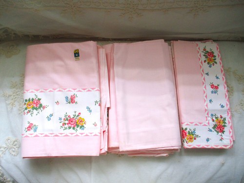 GORGEOUS! Vintage Torino Italy Ornate "Rosy" Pink Cotton Full Sheet Set ...