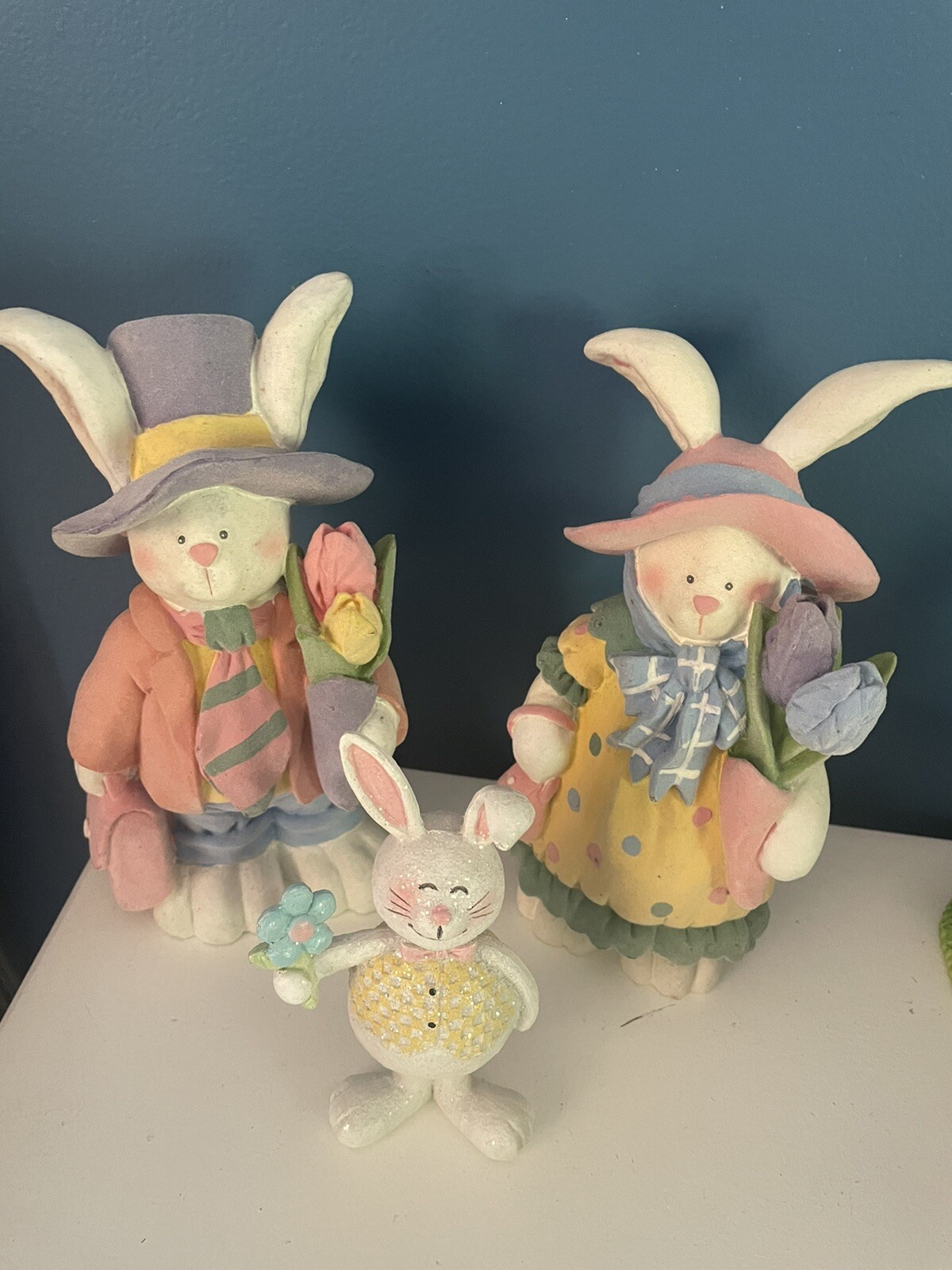 Easter Day Decorations Bunny Spring Home Decor Bunny Figurines Easter ...