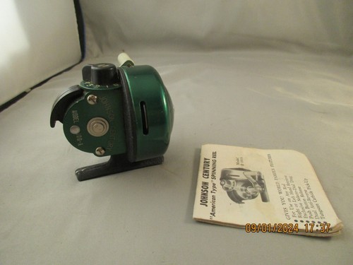 Johnson The Century 100-A Spincast Fishing Reel Metallic Green w ...