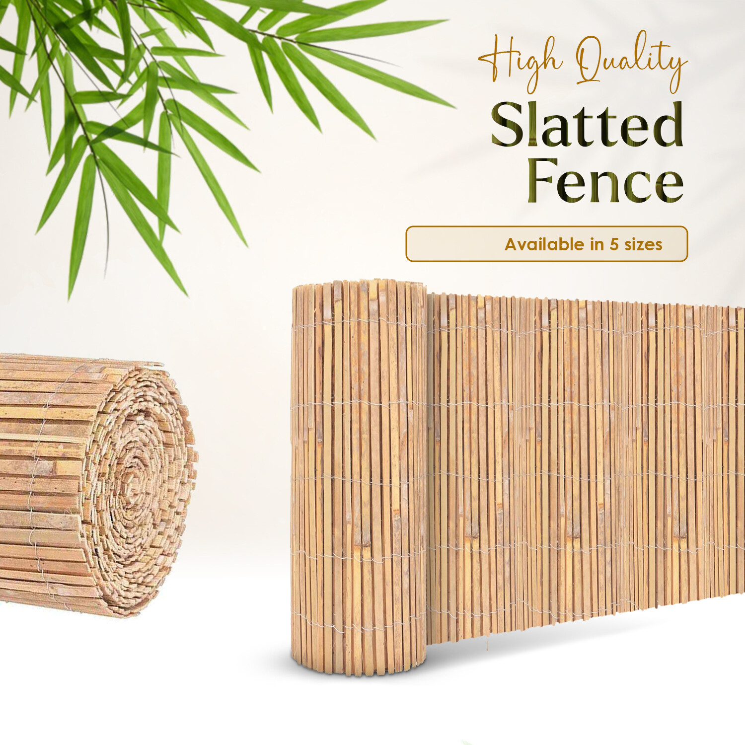 4M Bamboo Slat Fencing Screening Panel Roll Natural Privacy Outdoor ...