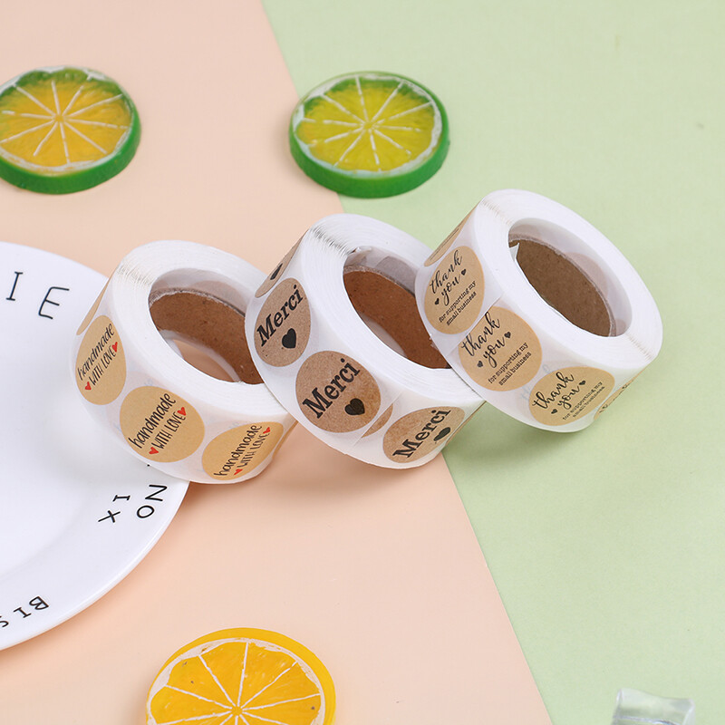 Thank You Stickers Kraft Festival Decorative Stickers Tags Envelope ...