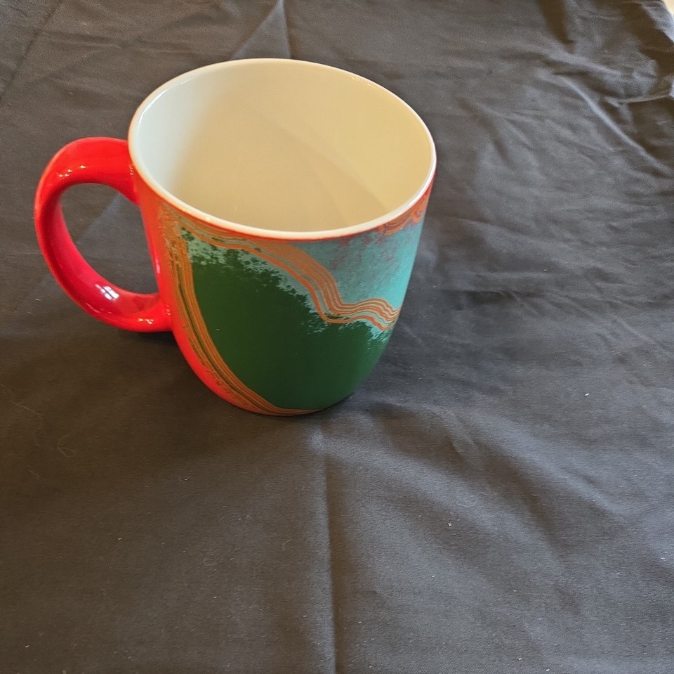 2021 Starbucks Mug Red/Green Swirl Marble Mermaid Logo 18 Oz Tea/Coffee ...