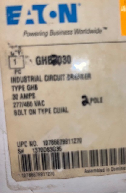 Eaton GHB2030 30A Molded Case Circuit Breaker (2 TOTAL) 786679911211| eBay