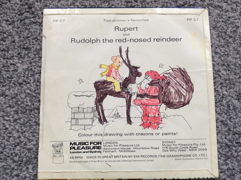Vintage Rudolph The Red Nosed Reindeer/Rupert 7" Vinyl No FP37 | eBay UK