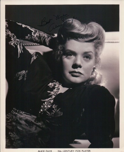 Autographed 8x10 Photo Actress Singer Alice Faye | eBay