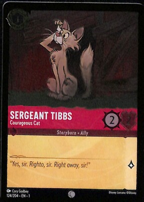 Sergeant Tibbs, Courageous Cat Foil - EN1 124 - NM - Disney Lorcana TCG ...