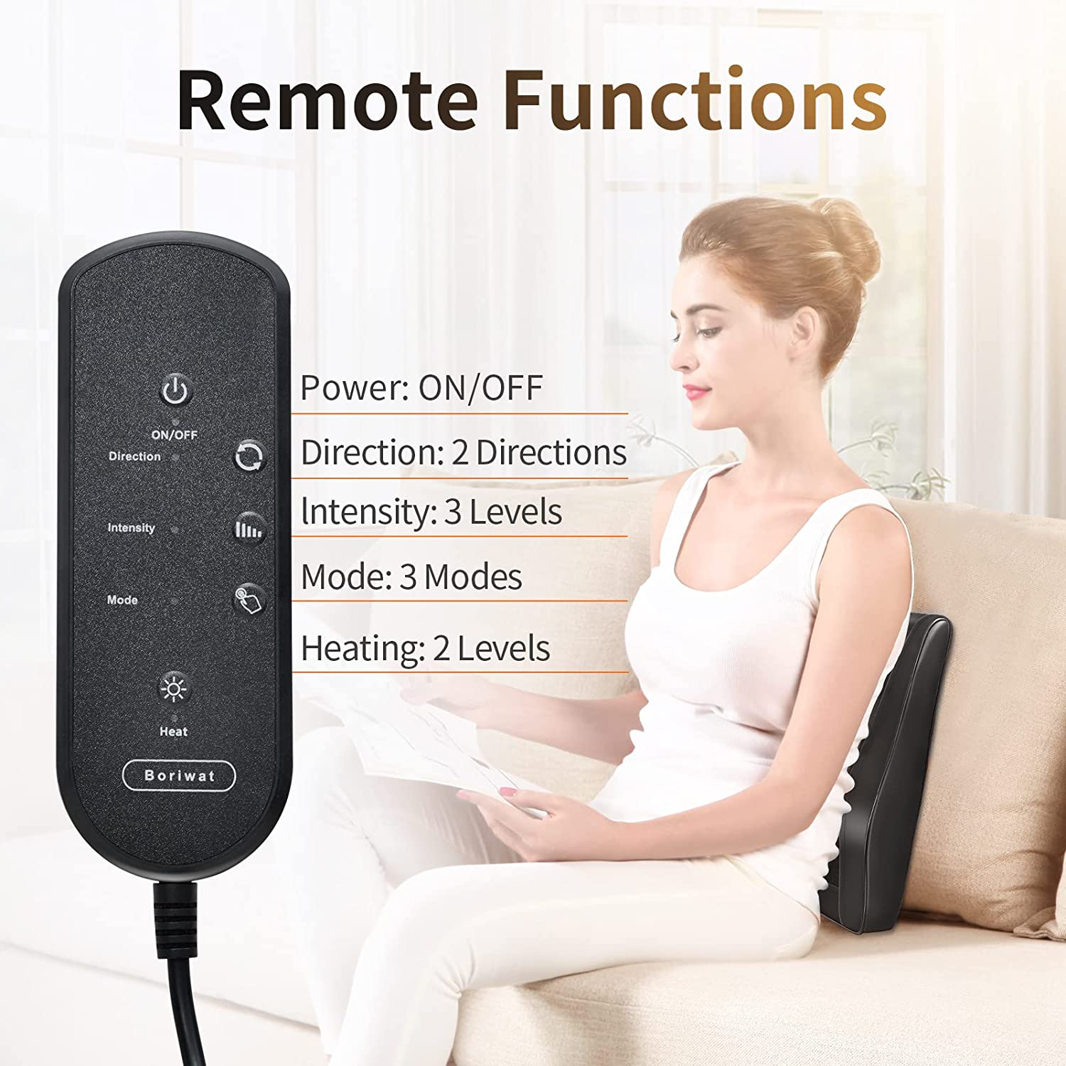 Back Massager with Heat for Neck and Back 3D Kneading Massage Pillow | eBay