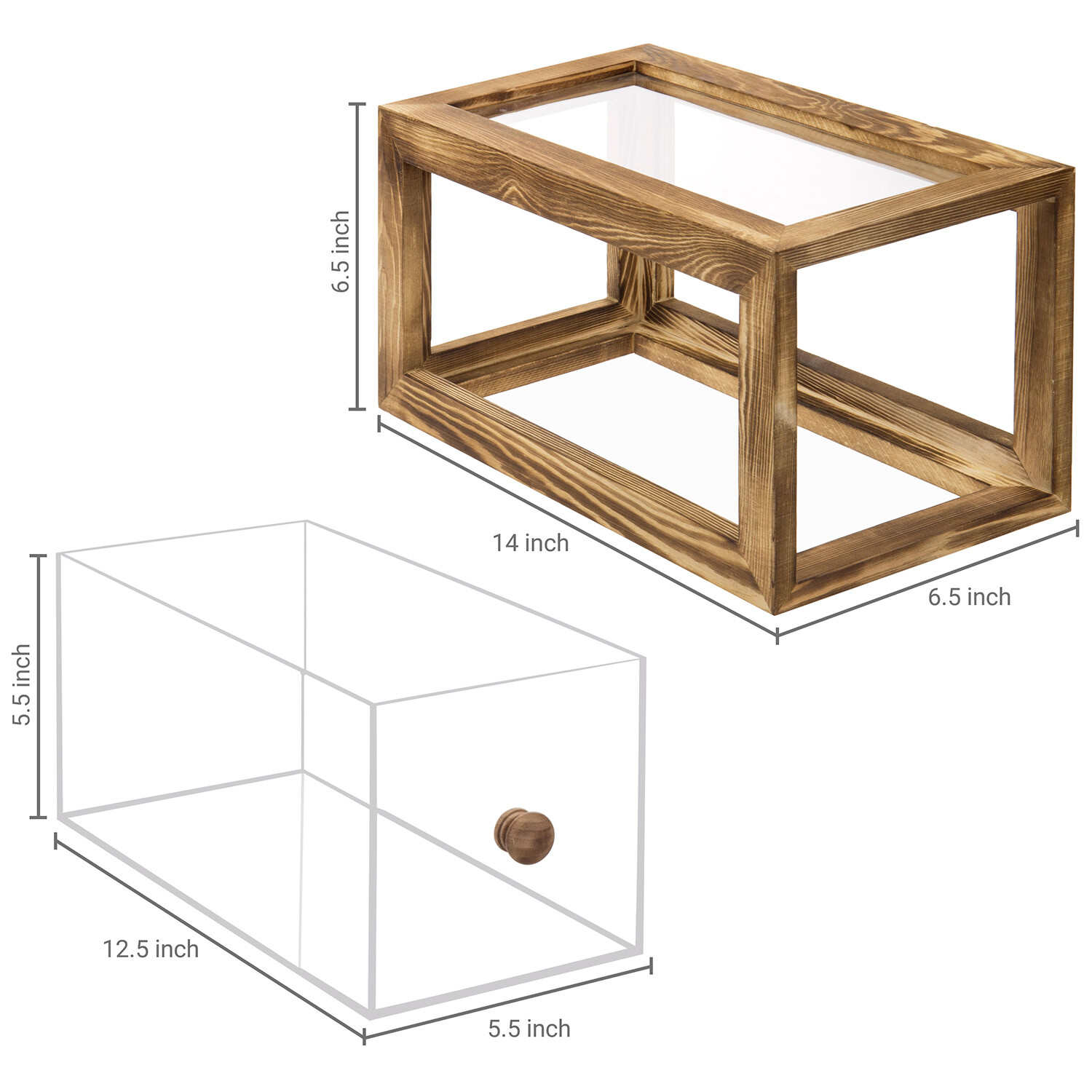 MyGift 13-inch Acrylic Bread Loaf Display Case Storage Box w/ Rustic ...