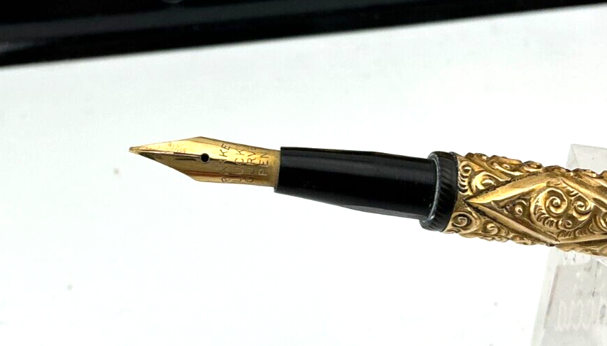 RARE GRAIL PARKER 30 GF Repousse Overlay Fountain Pen 14K Med nib WOW ...