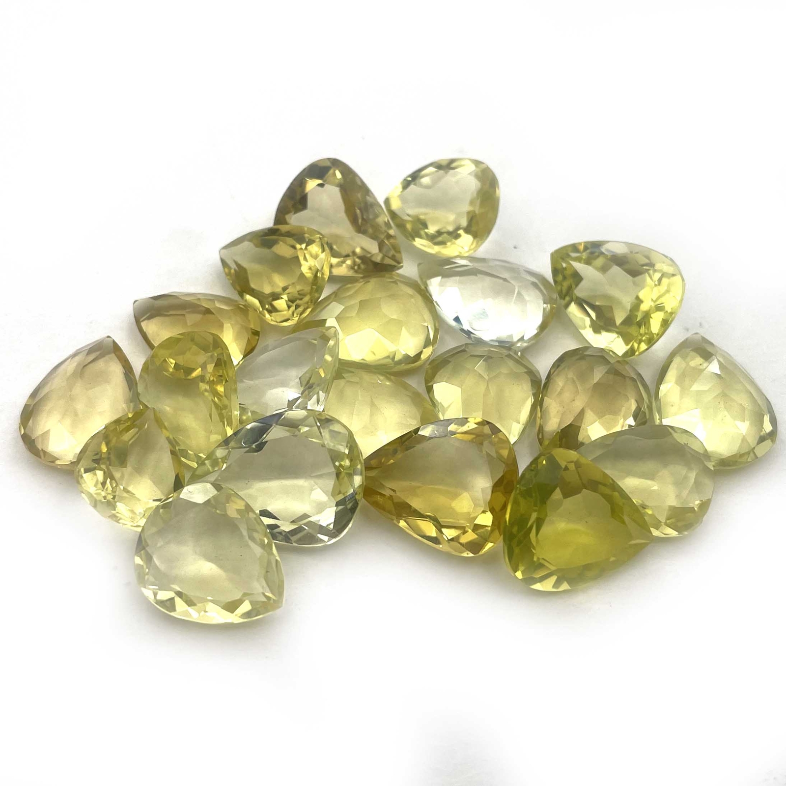 Natural Lemon Quartz Pear Cut Loose Stone Lot 9 Pcs 12.50 15-15 19 MM ...