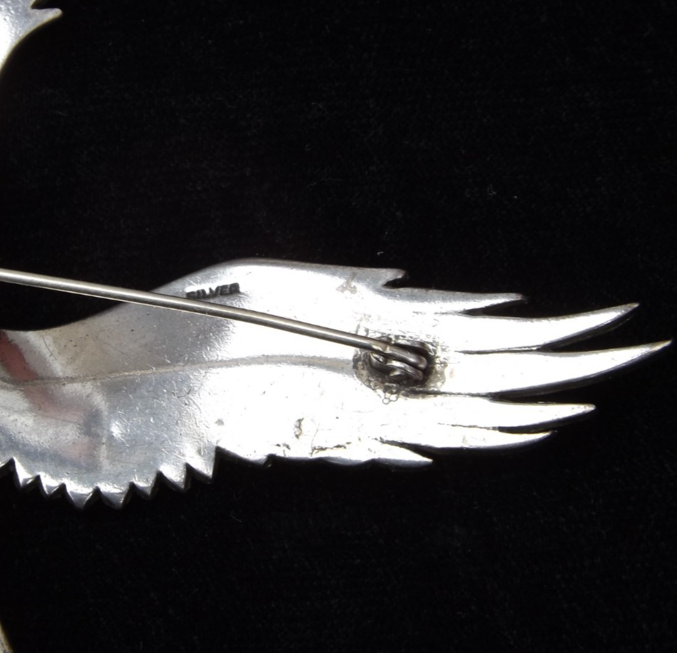 1930's SILVER MARCASITE EAGLE BROOCH ART DECO - Large | eBay