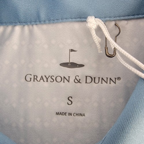 Grayson & Dunn Polo Shirt Mens Golf Small S Blue Diamond All Over Print UPF+ | eBay