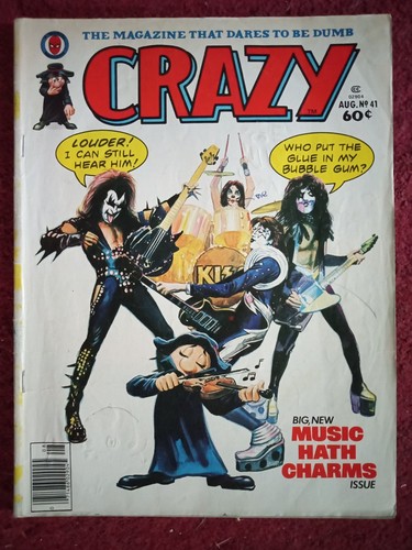 CRAZY August 1978 COMIC MAGAZINE Stan Lee KISS ON THE COVER Mad Cracked ...