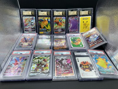 10 PSA 10 CGC 10 GEM MINT PRISTINE Graded Lot Pokemon Bulk Wholesale ...