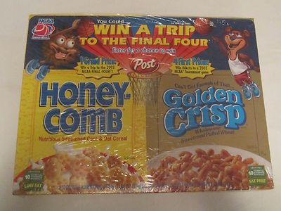 POST Cereal Box 2001 HONEY-COMB & GOLDEN CRISP DUAL PACK Display Shrink ...