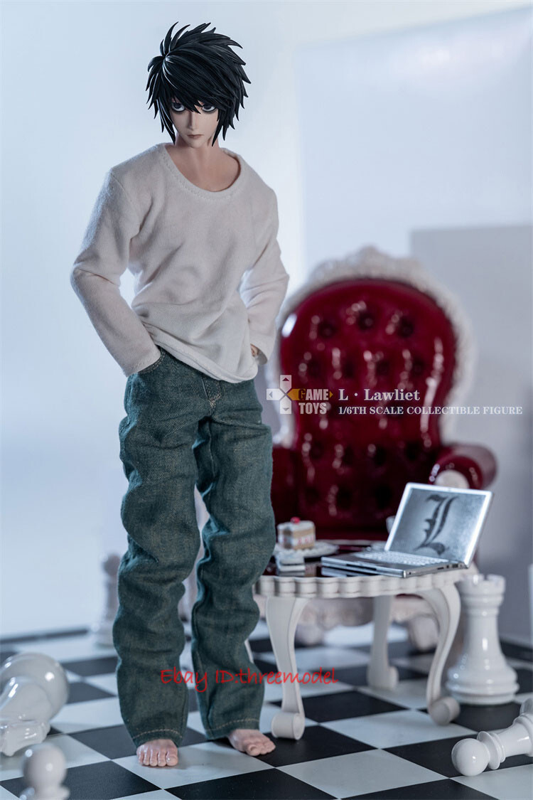 GAMETOYS 1/6 GT-007UP DEATH NOTE L·Lawliet L Action Figure Silica gel ...