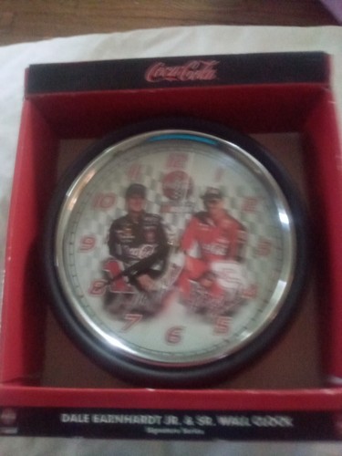 Brand New In Box NASCAR Coca-Cola Dale Earnhardt Jr. & Sr. Wall Clock ...