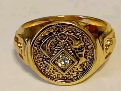 Masonic Gold Ring Size 11 Master Mason Ancient Free and Accepted ...