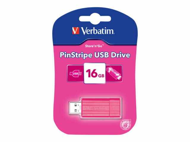 Verbatim Pinstripe USB Drive 16gb Pink Ref 49067 for sale online | eBay