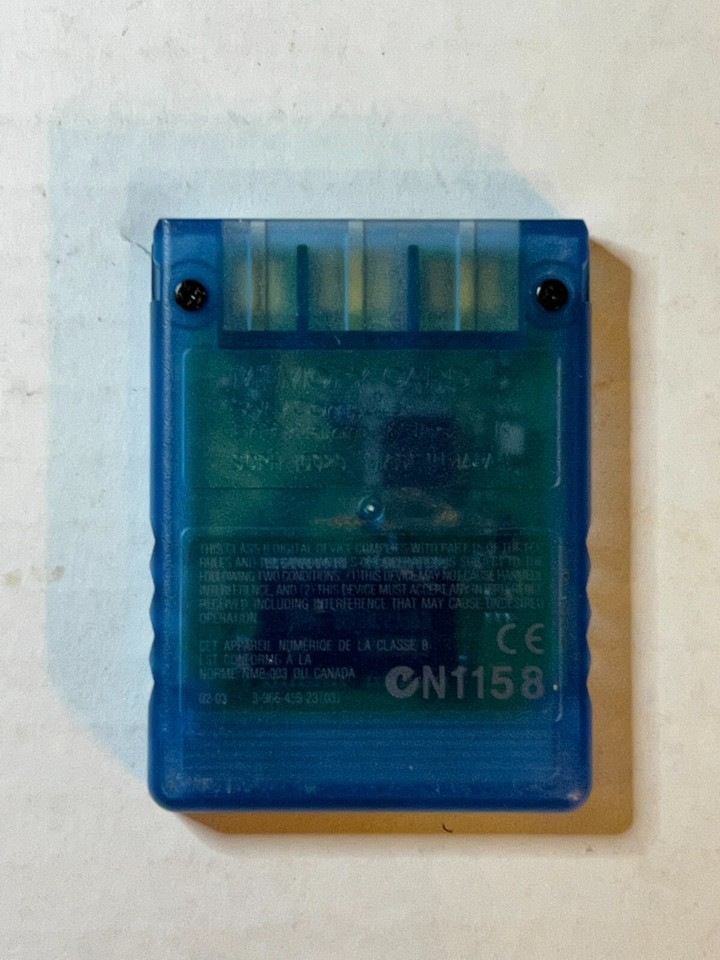 Sony PlayStation 2 Memory Card Clear Blue OEM PS2 Genuine Official ...