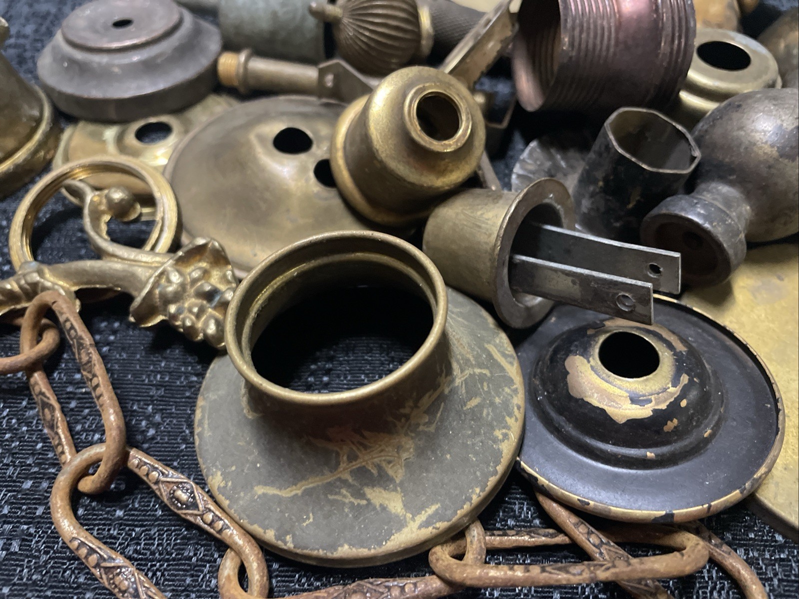 Lot Vintage Antique Assorted Lamp Chandelier Light Hardware Parts ...