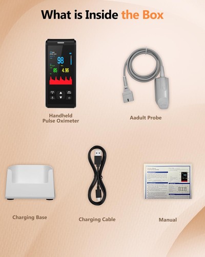 Pulse Oximeter Rechargeable Fingertip Pulse Oximeter, Handheld Pulse ...