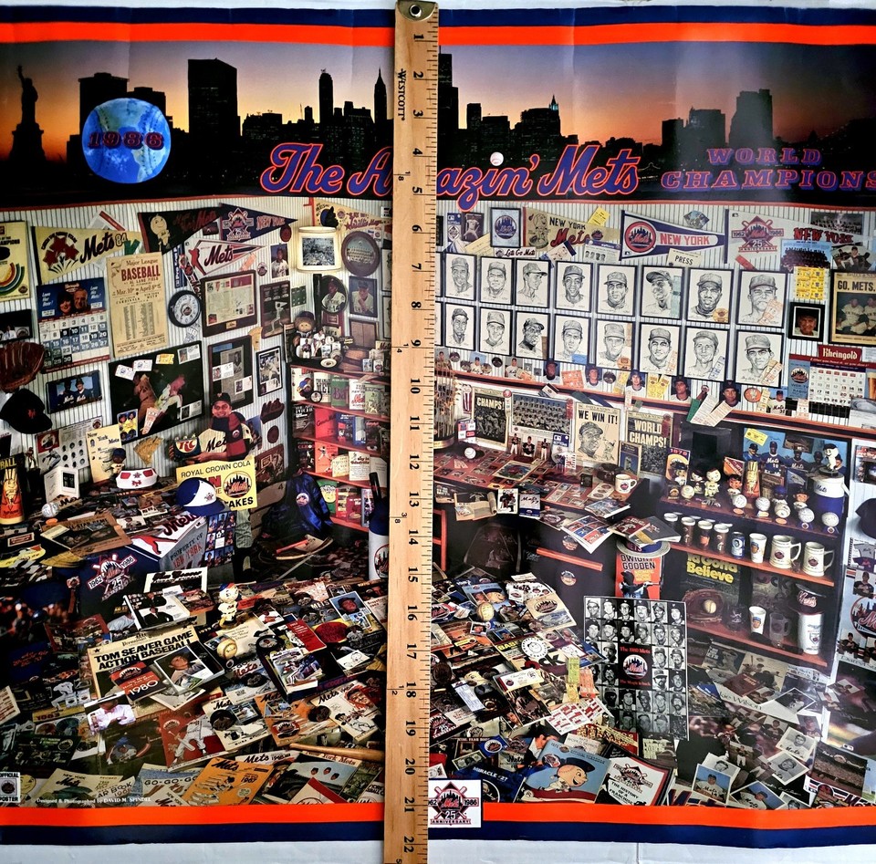 THE AMAZIN NEW YORK METS WORLD SERIES 1986 COLLAGE POSTER 25 YEARS ...