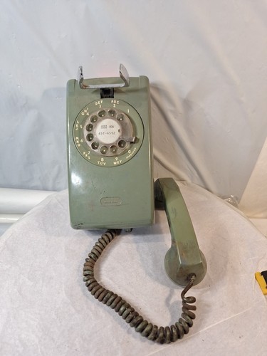Antique Western Electric Rotary Wall Telephone Model 554 Original Moss ...