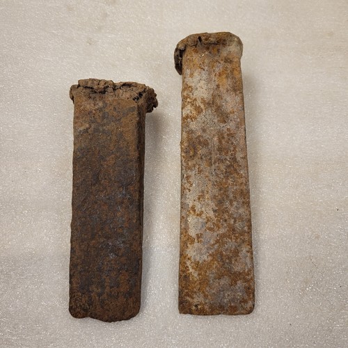 Pair of Vintage Steel Wood Splitting Wedges Farm Primitive Logging ...