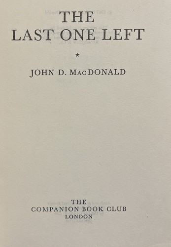 The last one left by John D. MacDonald, 1967 | eBay